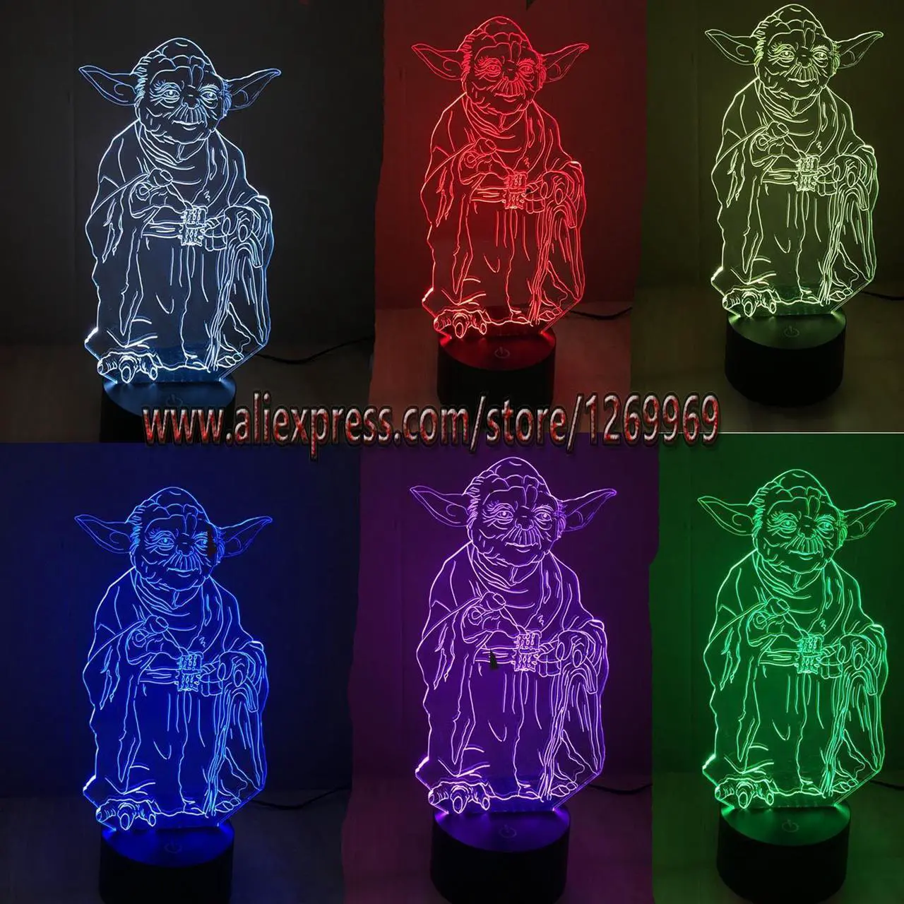 New Star Wars 3d Bulbing Lamp Led Master Yoda Jedi Leader Night Light ...