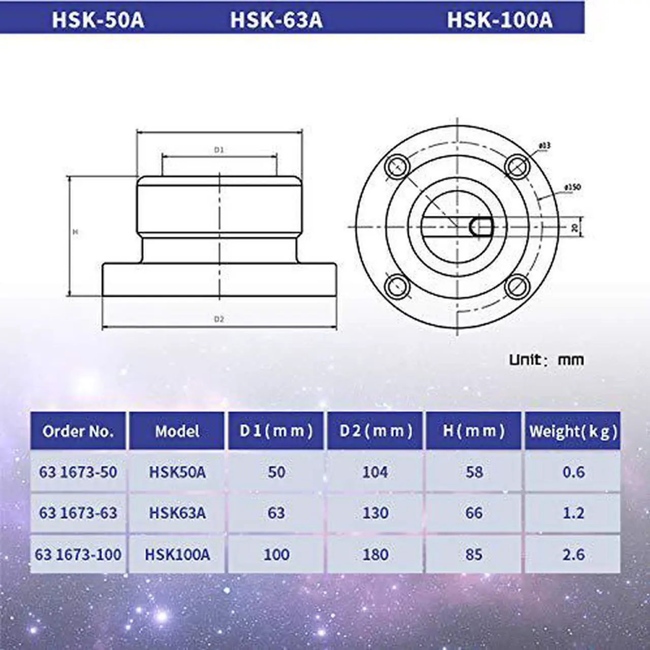 NEW SFX Brand 1pc HSK63A Tool Holder Lock Base Fit HSK 63A Collect ...