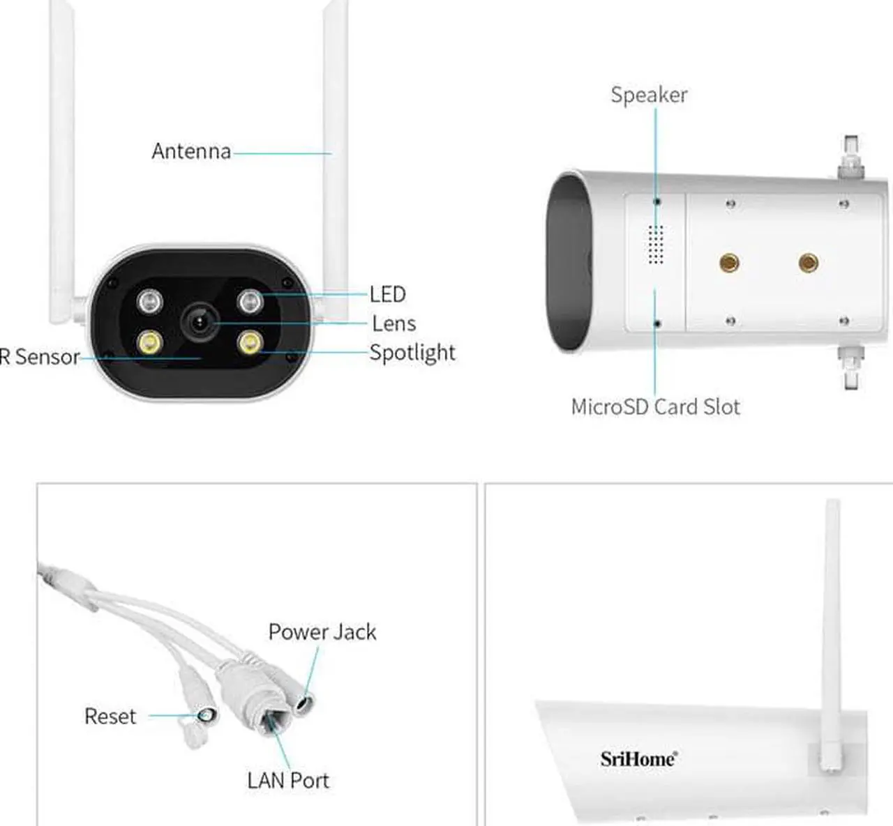 Sricam Outdoor Surveillance Camera WiFi 4MP 2.4GHz/5GHz IP66 Waterproof ...