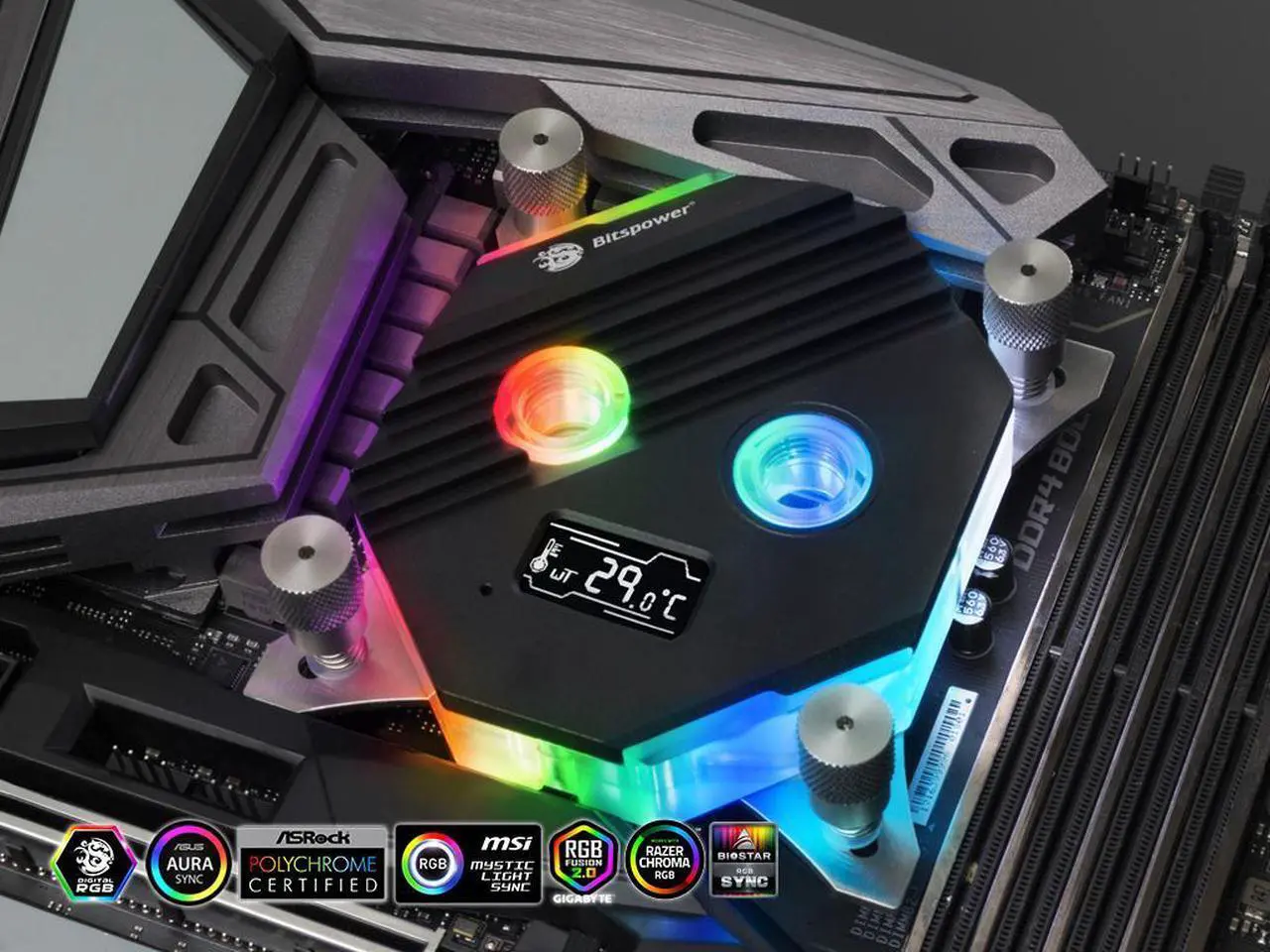 Bitspower CPU Block Summit M Pro with OLED (12th/13th/14th Gen Intel ...