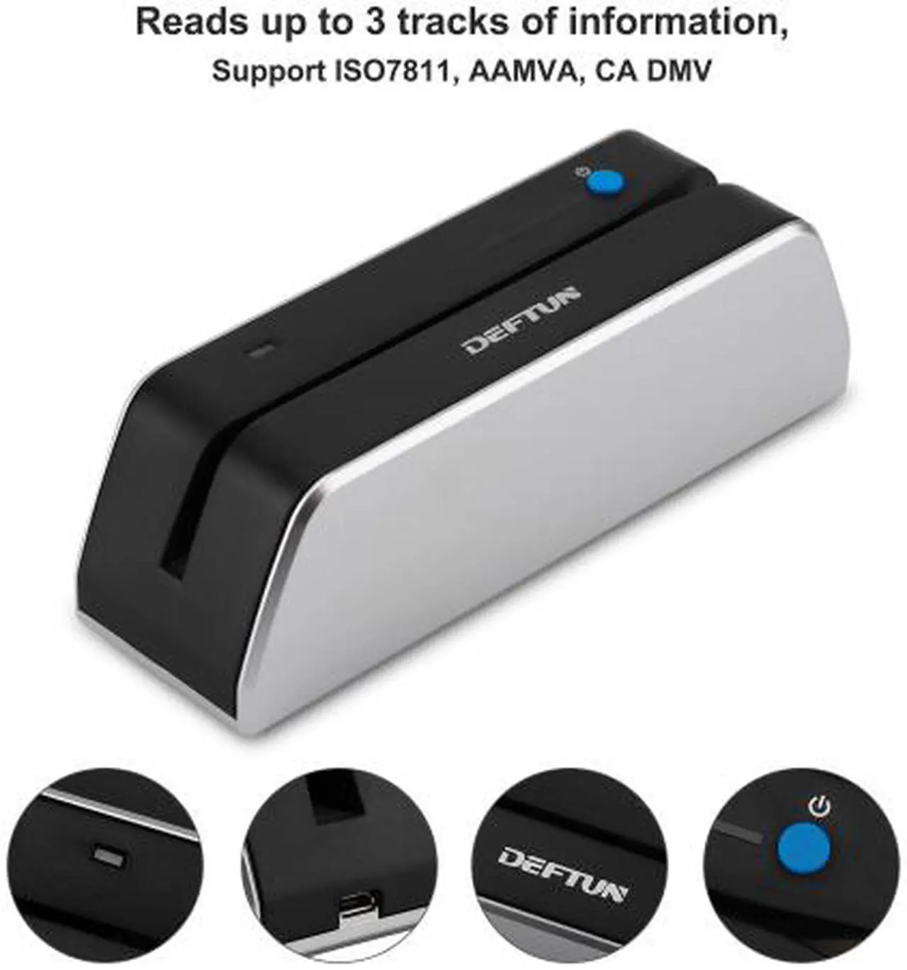 Deftun MSR X6(BT) Bluetooth Magnetic Credit Card Reader Writer Encoder ...