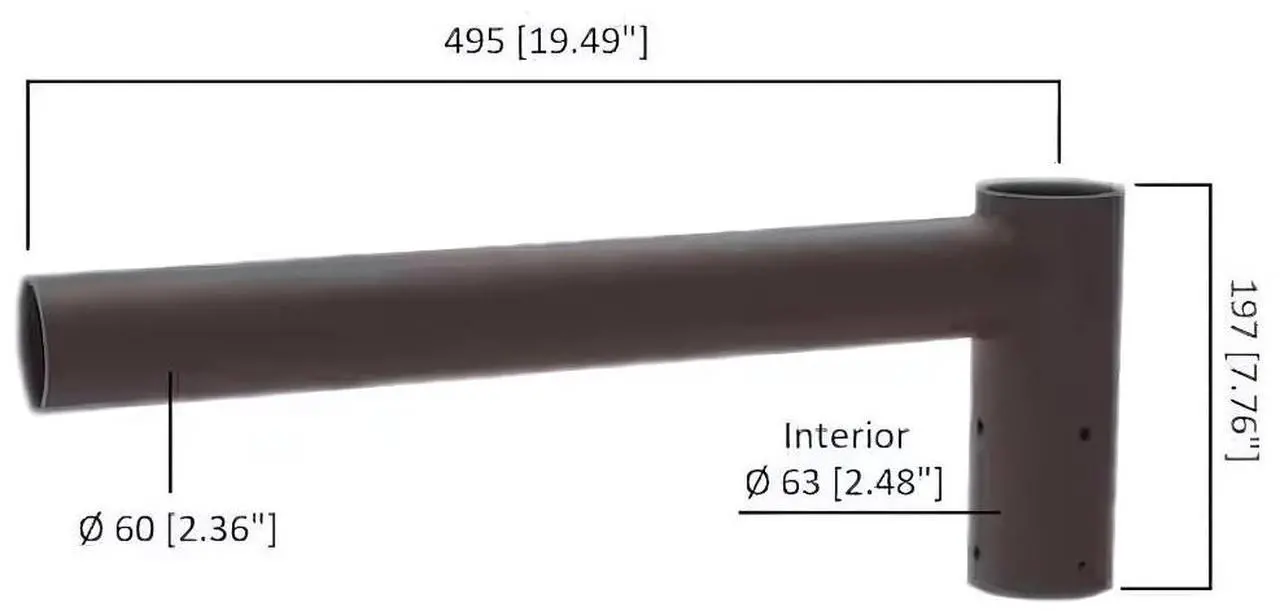 J&H LED 12 in. 180-Degree Single Spoke Mounting Bracket Tenon Adapter ...