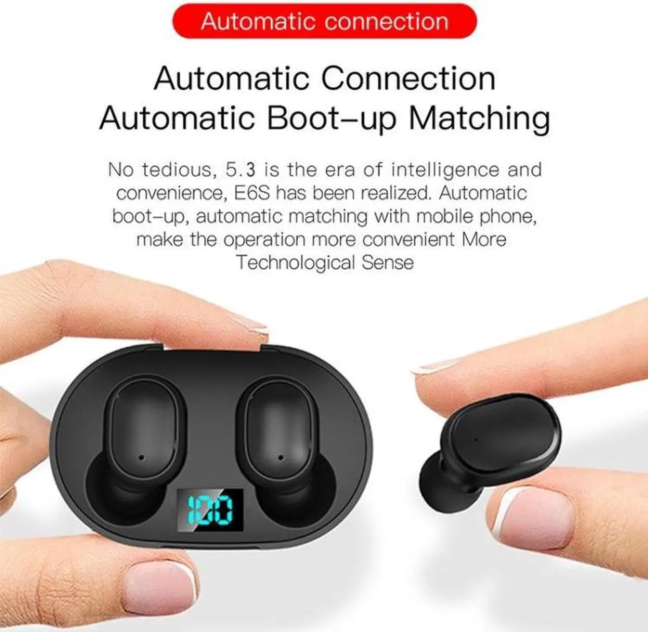 E6S LED Display Wireless Earphone TWS Bluetooth V5.3 Headsets Waterproof Bluetooth Earbuds E6S ...