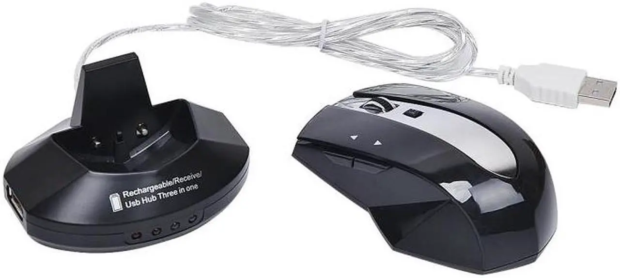 MZ-011 2.4GHz 1600DPI Wireless Rechargeable Optical Mouse with HUB ...