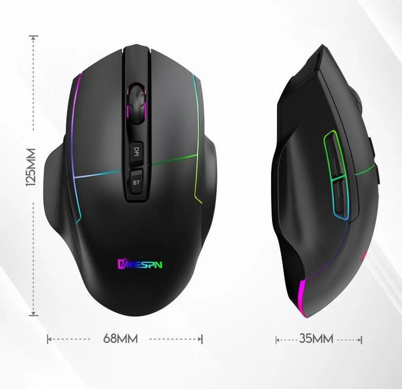 MKESPN X11 Bluetooth Three-modes Charging Wireless RGB Gaming Mouse ...