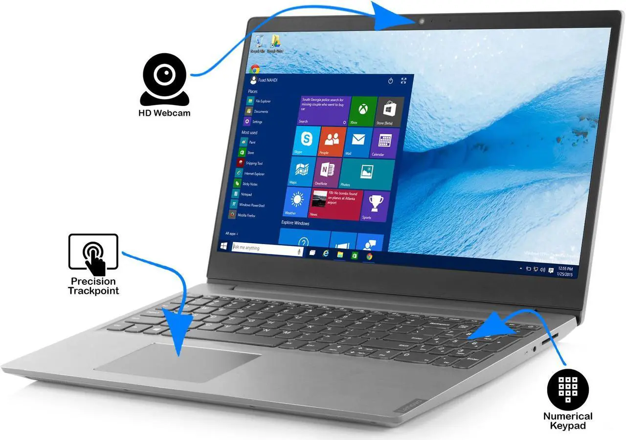 Lenovo IdeaPad S145 Notebook, 15.6" HD Display, AMD A6-9225 Upto 3.0GHz ...