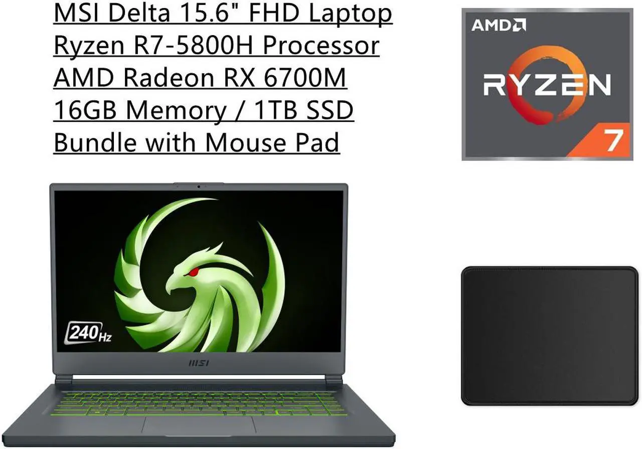 New MSI Delta 15.6" FHD Laptop | Ryzen R7-5800H Processor | AMD Radeon ...