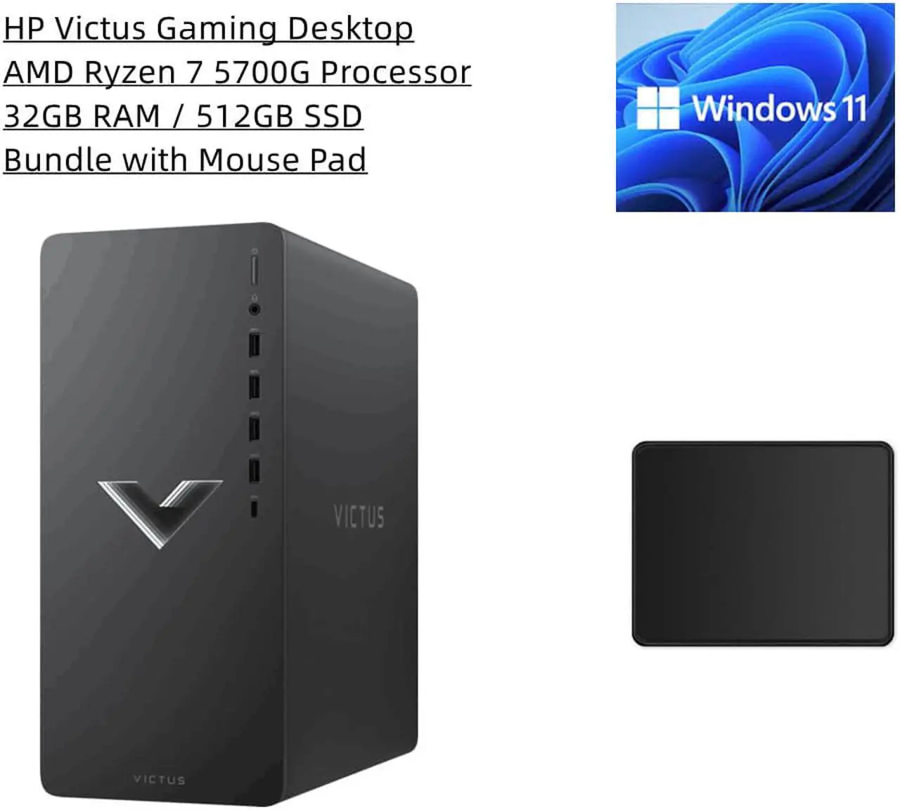 New HP Victus Gaming Desktop | AMD Ryzen 7 5700G Processor | 32GB RAM ...