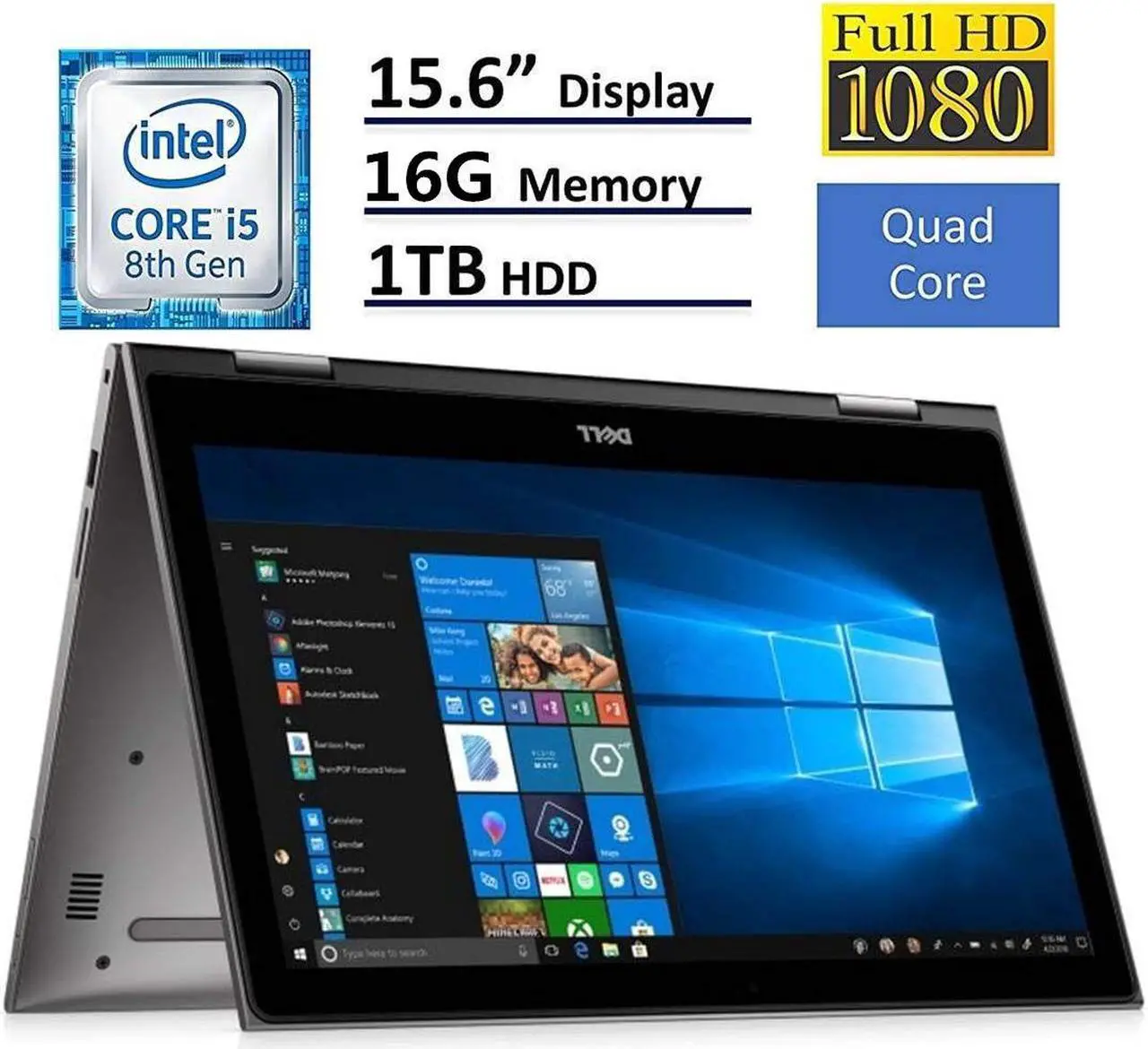 Dell Inspiron 5000 2-in-1 Convertible 15.6 inch FHD IPS Flagship Laptop ...