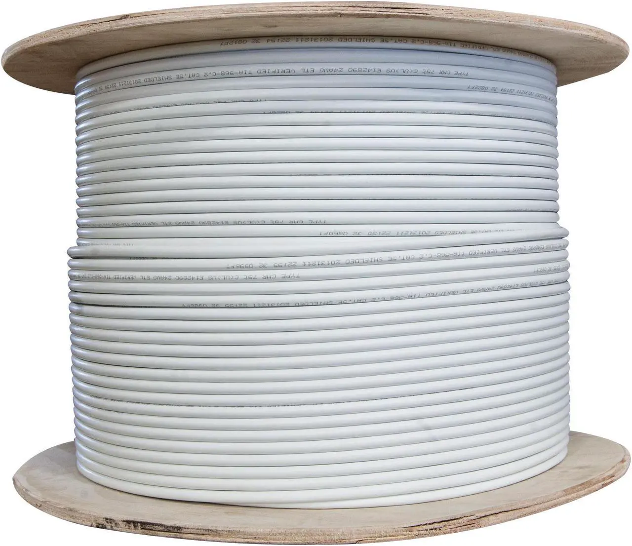 Plenum Shielded Cat6a Bulk White Ethernet Cable, Solid, CMP, 500 Mhz ...