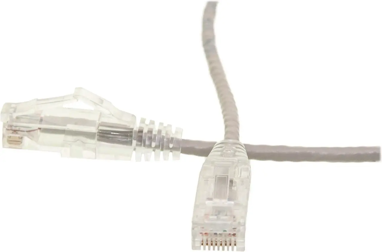 Cat6 Gray Slim Ethernet Patch Cable, Snagless/Molded Boot, 5 foot ...