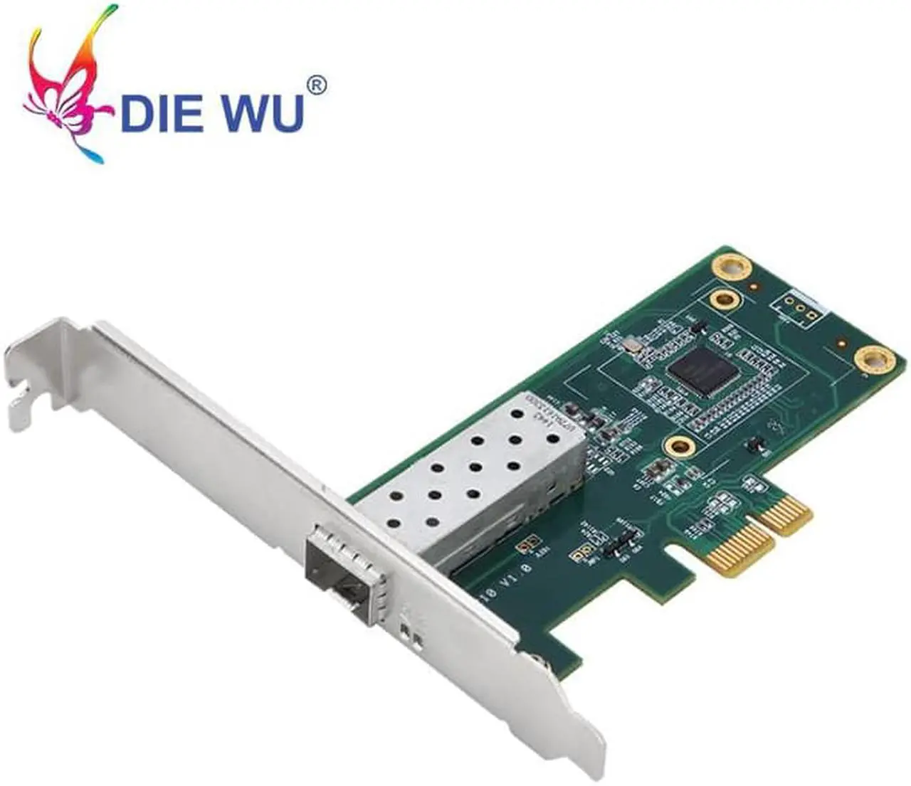 PCIe 1x SFP 10/100/1000Mbps Desktop Network Adapter Gigabit Fiber Network Lan Card with Intel ...
