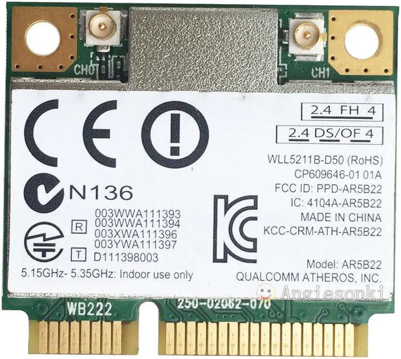 Atheros AR9462 AR5B22 Mini PCI-E 802.11N WIFI WLAN CARD Bluetooth 4.0 2 ...