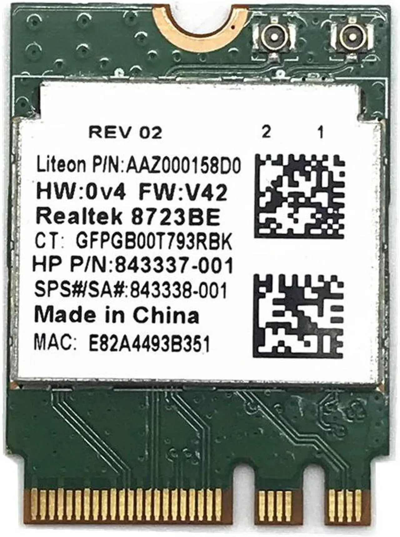 REALTEK RTL8723BE NGFF 802.11N 300Mbps Bluetooth 4.0 NGFF Wifi Card SPS ...