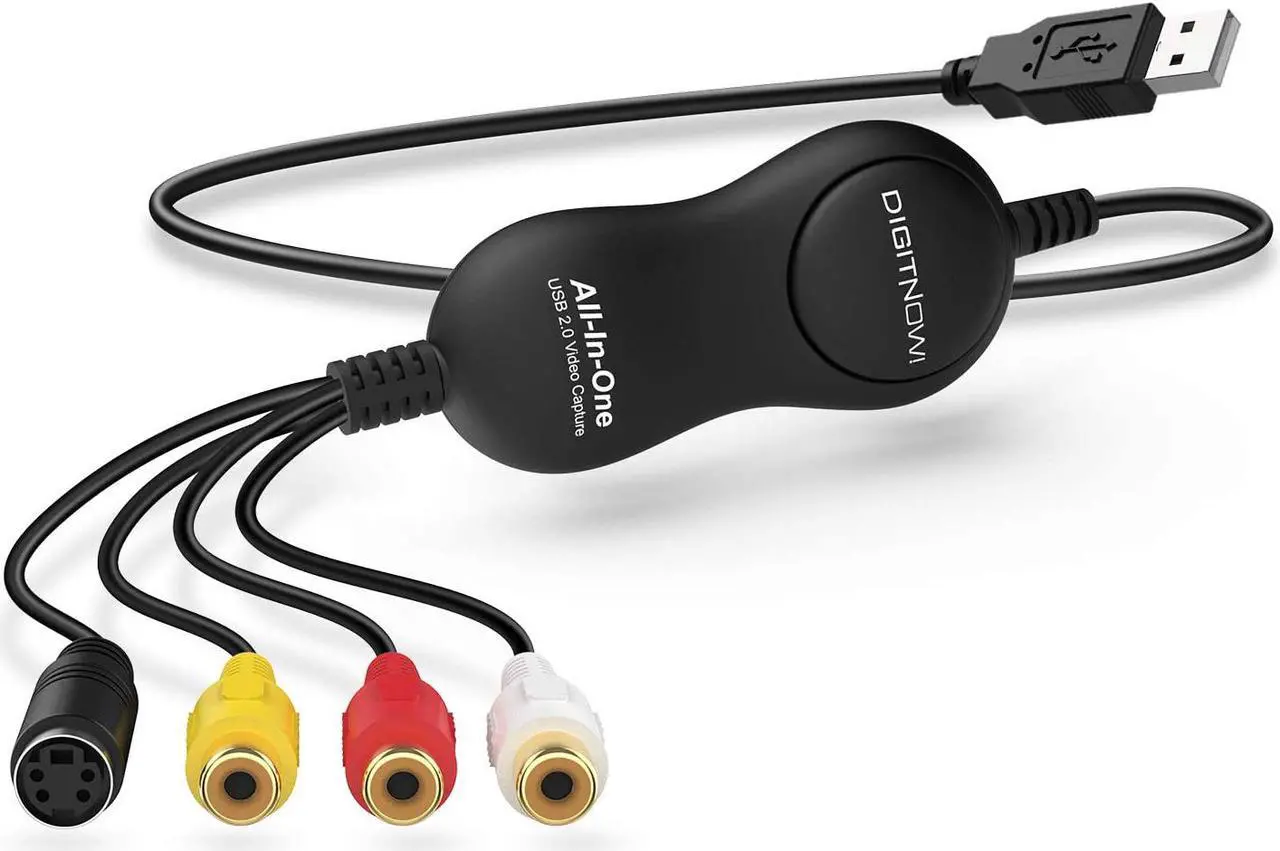 DIGITNOW USB 2.0 Video Capture Card Device Video Grabber One Touch VHS ...