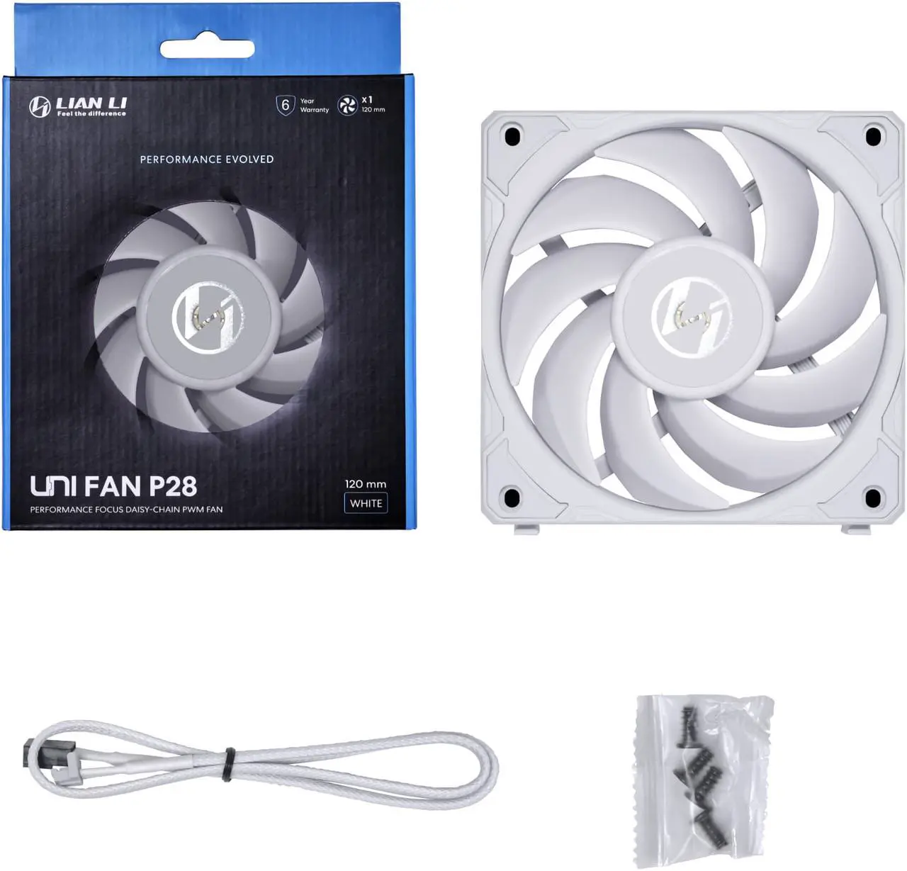 LIAN LI UNI Fan P28 120 White Single Pack Without a Fan Speed ...
