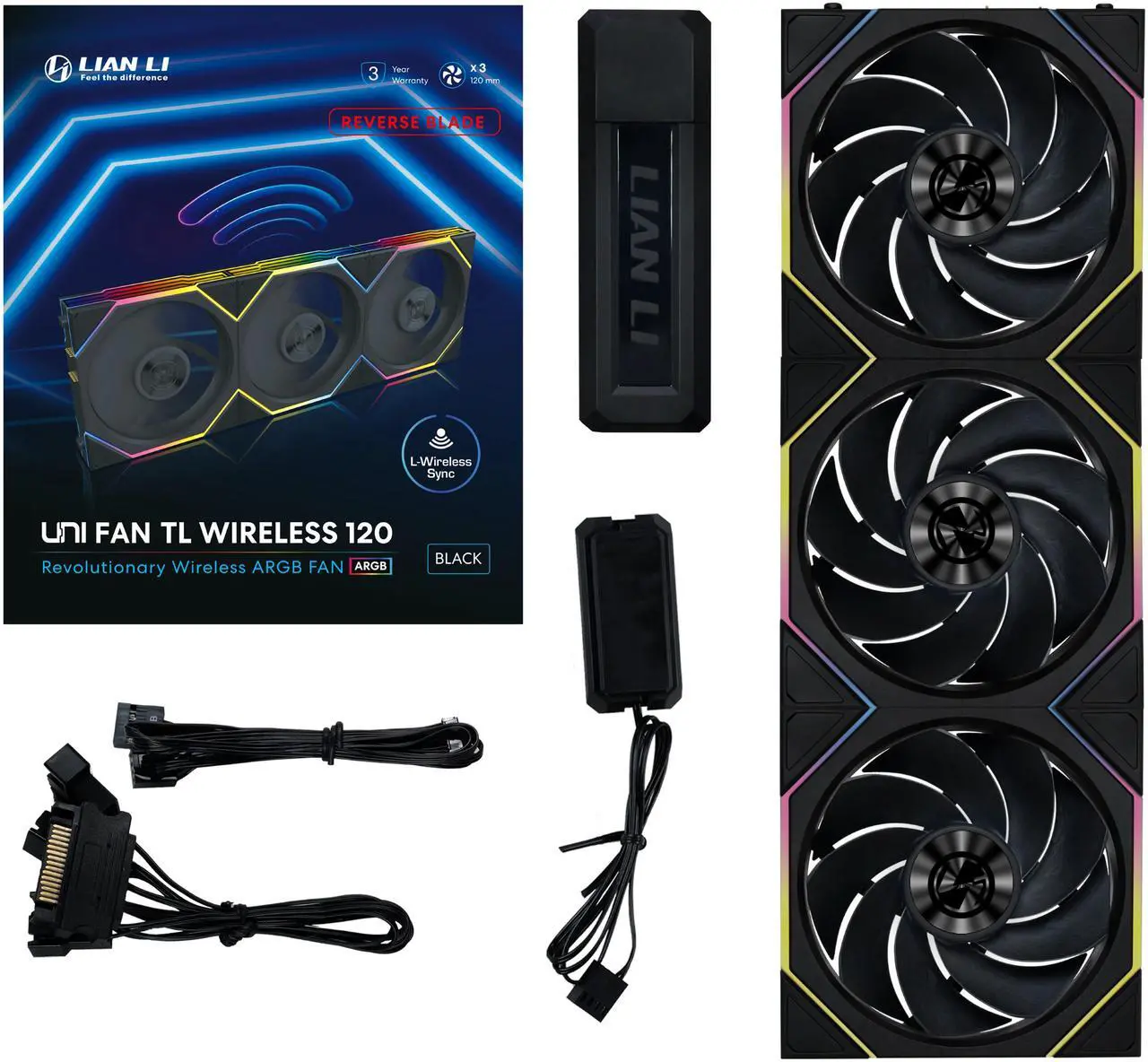 Lian Li UNI Fan TL 120 Wireless - Triple Pack (Reverse Blade) - 2.4 GHz ...