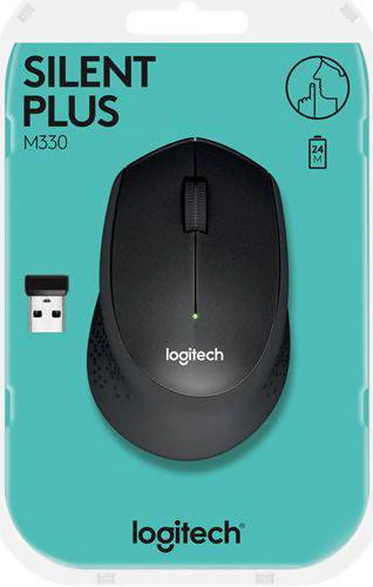 Logitech M330 SILENT PLUS 910-004909 Black RF Wireless Optical Mouse ...