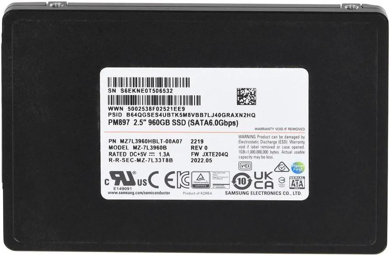 Samsung PM897 MZ7L3960HBLT - SSD - 960 GB - SATA 6Gb/s - Newegg.com