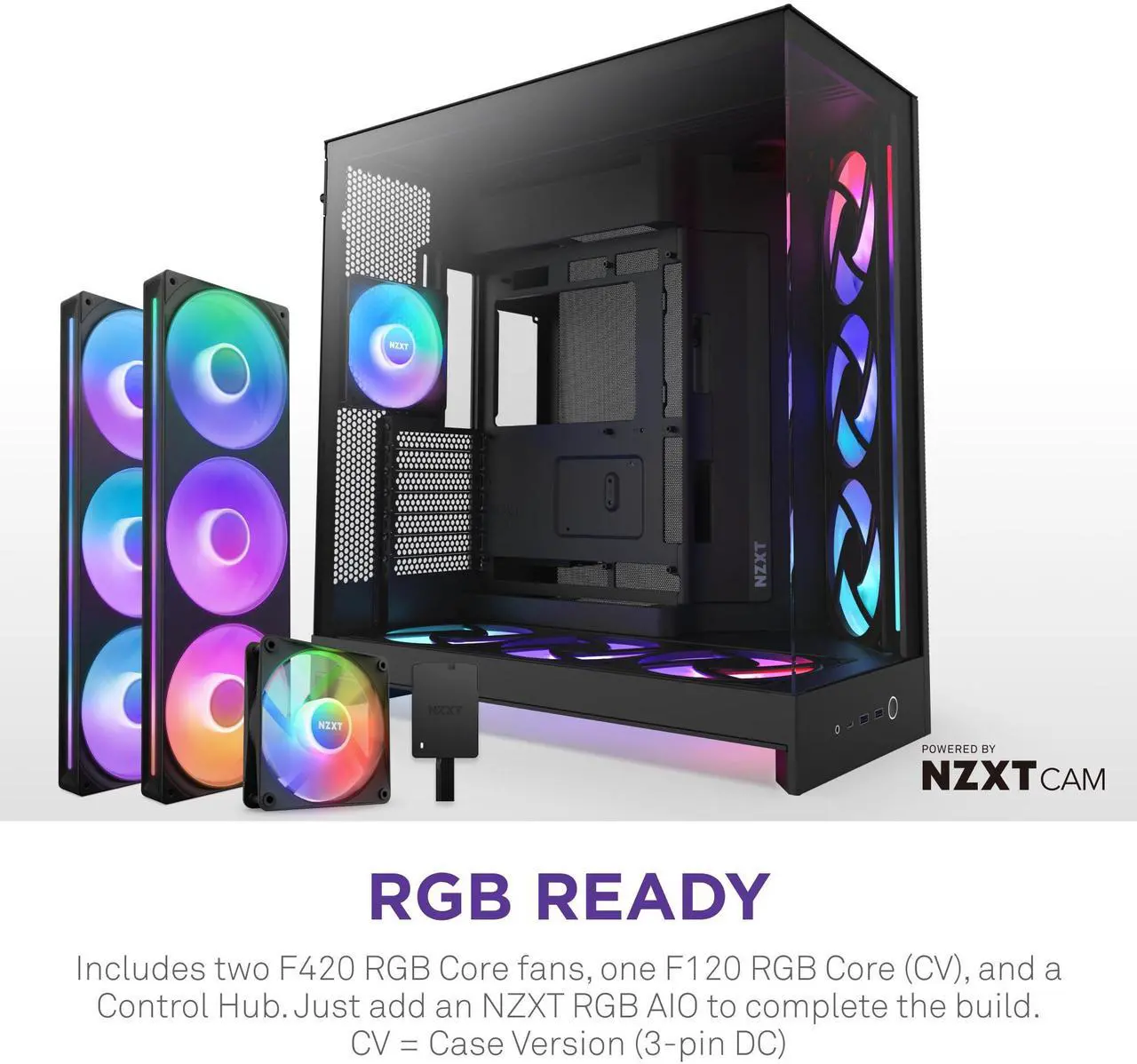NZXT H9 Flow RGB+ (2025) Large Dual-Chamber ATX Mid-Tower Airflow PC ...