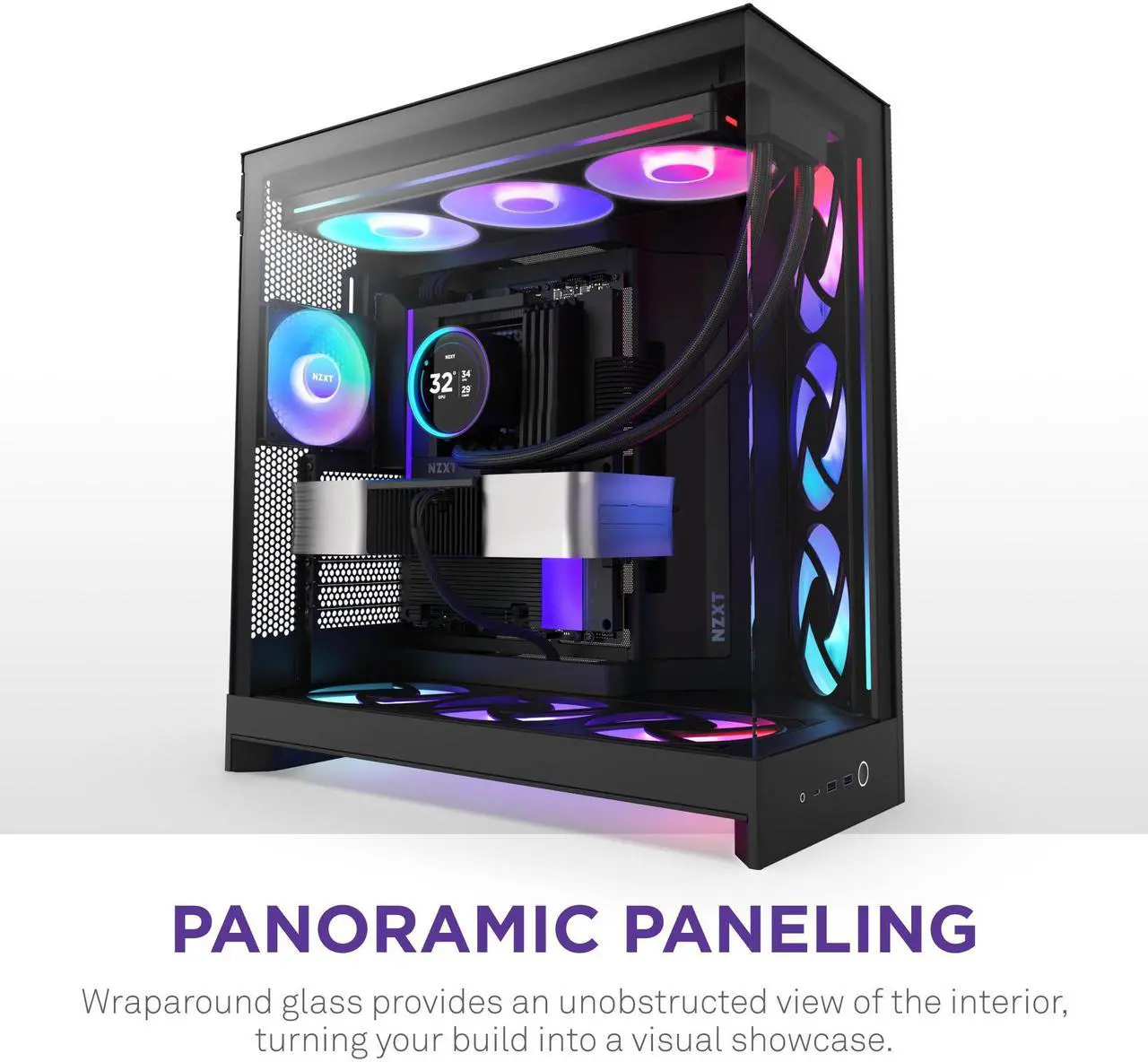 NZXT H9 Flow RGB+ (2025) Large Dual-Chamber ATX Mid-Tower Airflow PC ...