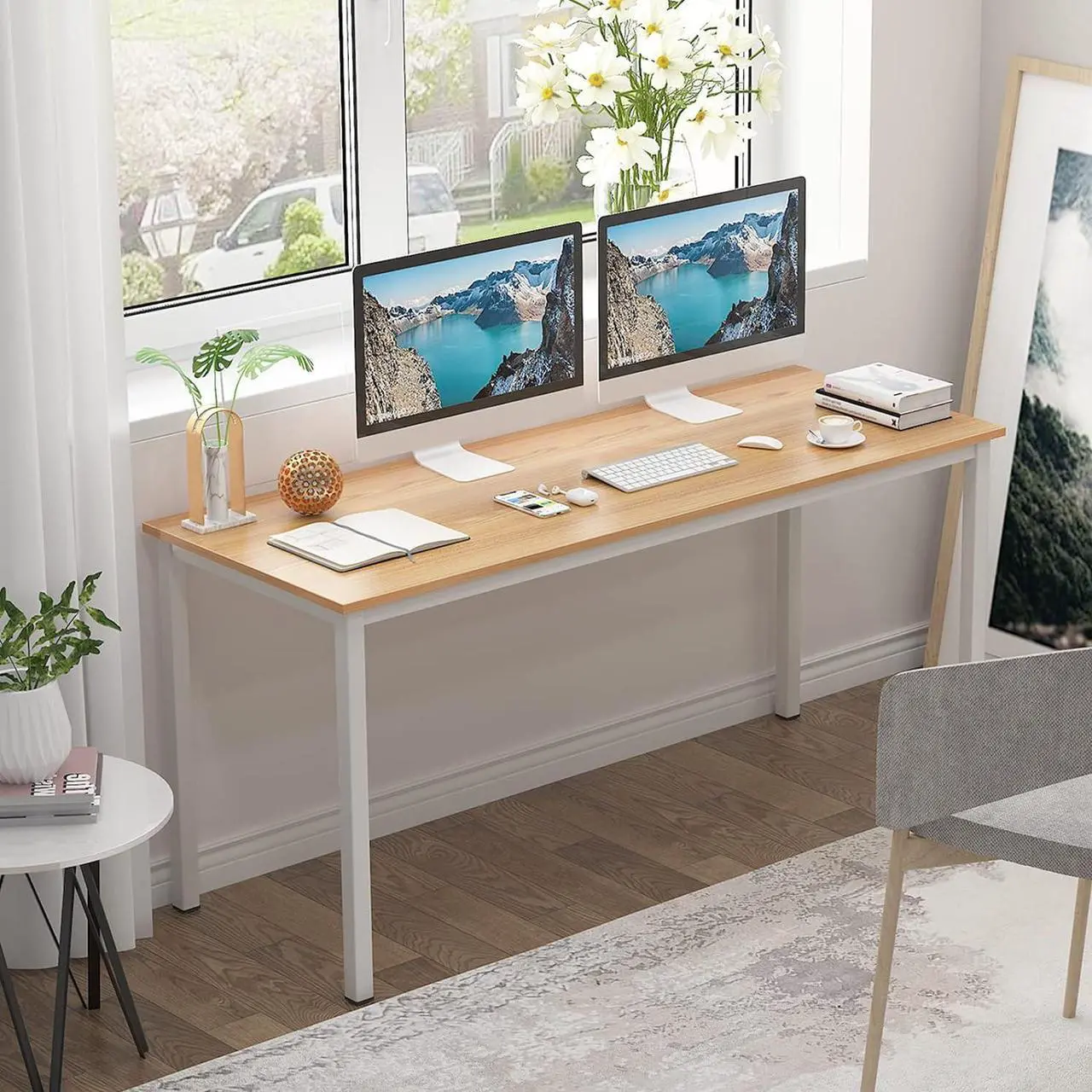 sogesfurniture Computer Desk 63 inches Large Size Office Desk Gaming ...