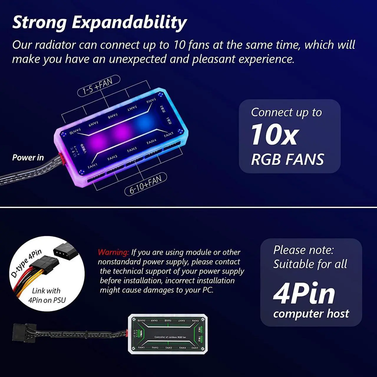 3 Pack RGB Case Fans with Controller, 120mm Ultra-Quiet RGB Chassis ...