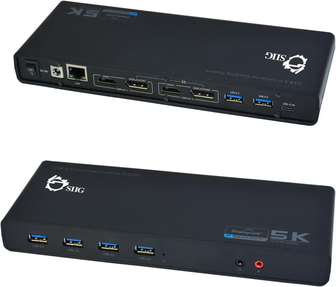 SIIG JU-DK0411-S1 Video Dock With Usb 3.0 4K Displayport Hdmi Usb-C ...
