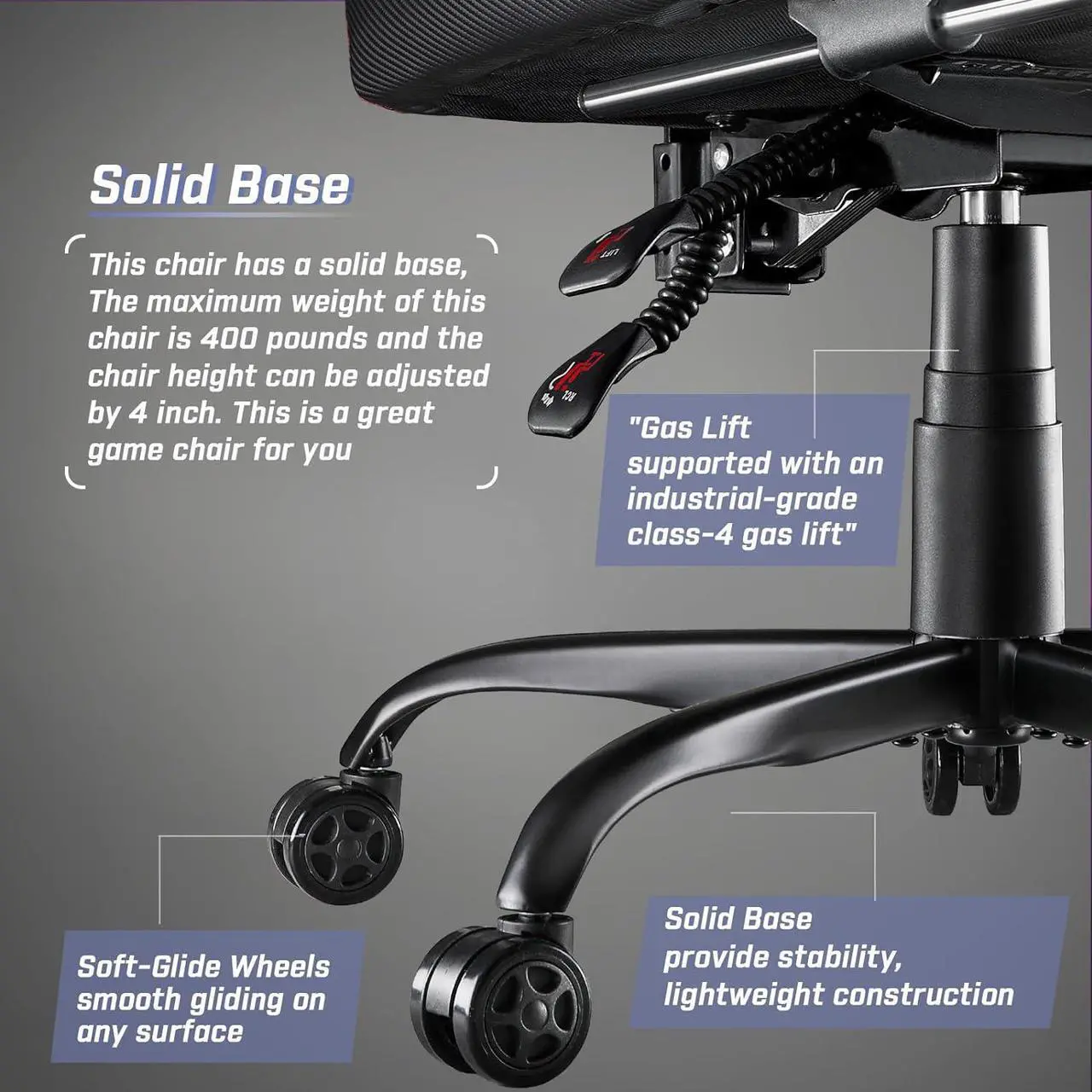 Vitesse Big and Tall Gaming Chair 400lb Weight Capacity,Gamer Chairs ...