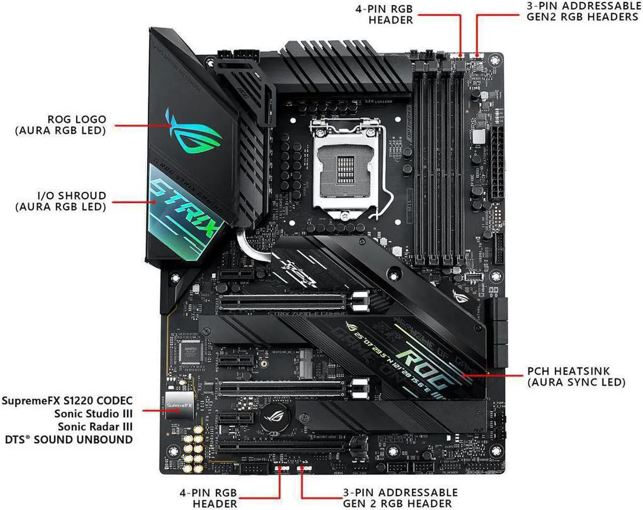 Refurbished: ASUS ROG STRIX Z490-F GAMING LGA 1200 (Intel 10th Gen ...