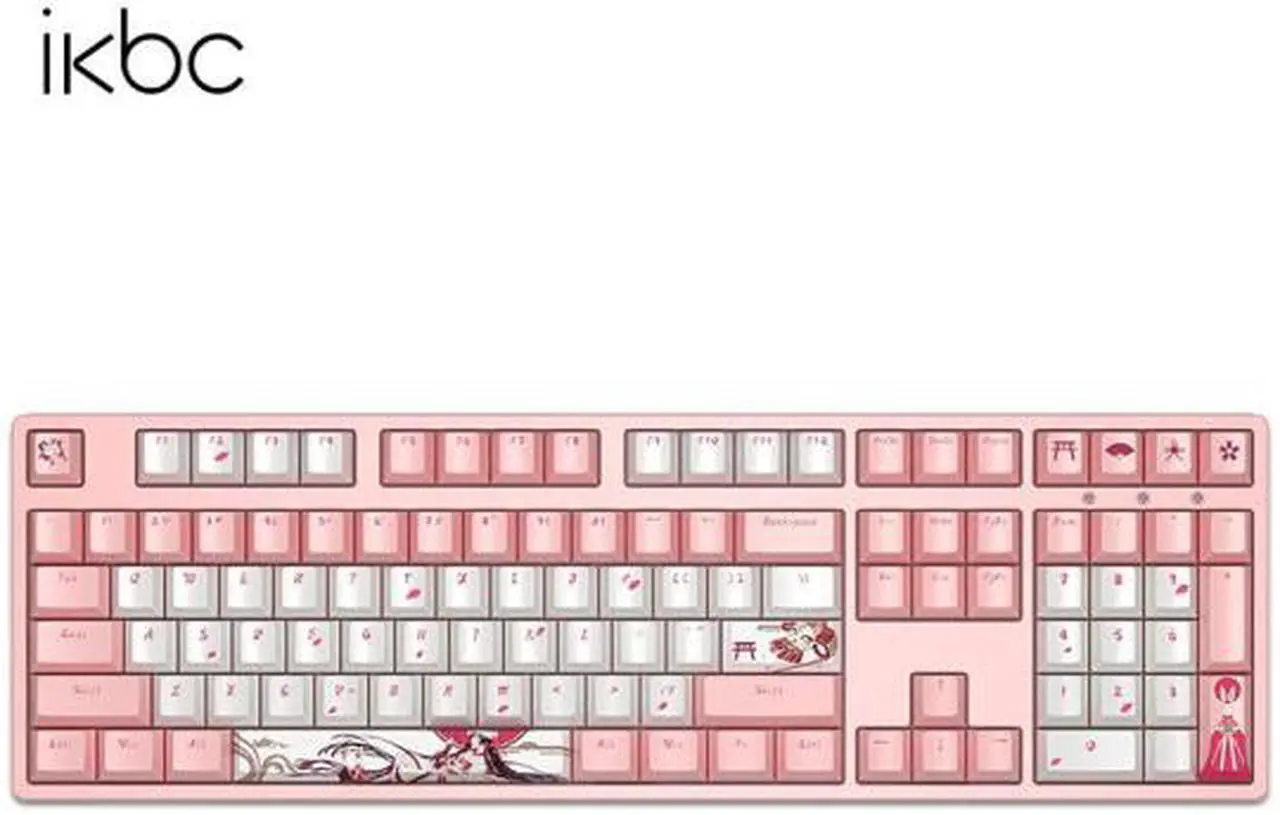 iKBC C210 Sakura Wired Mechanical Gaming keyboard Cherry MX Red switch 108 keys PBT keycaps ...
