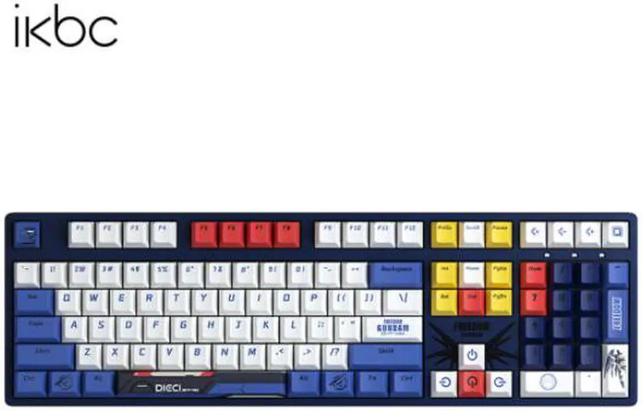iKBC C210 GUNDAM FREEDOM Theme 108 Keys Full Size USB Wired Mechanical Keyboard, Cherry MX Red ...