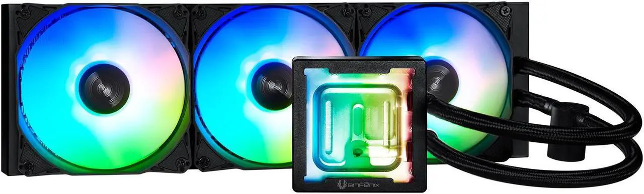 BitFenix Cube AIO ARGB CPU Liquid Cooler 360mm Radiator Black, Intel ...