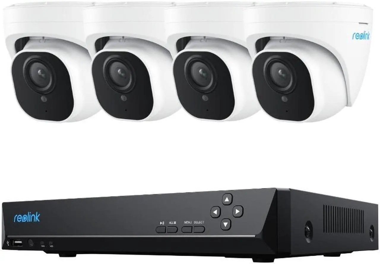 Reolink Smart 5MP 8CH Home Security Camera System, 4pcs Wired 5MP PoE IP Cameras Outdoor/Indoor ...