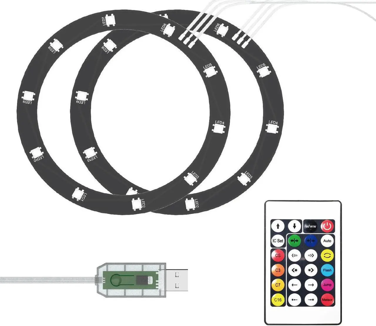 RGB LED Light Strip for PS5/PS5 Slim Console, IR Remote/APP/USB 3 ...