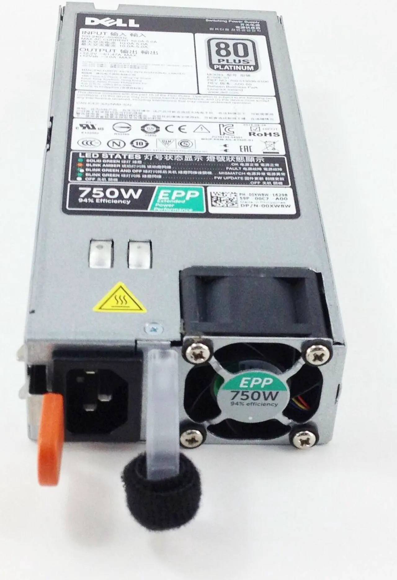 Refurbished: 0XW8W Dell PowerEdge 750W Power Supply T430 T630 R530 R630 ...