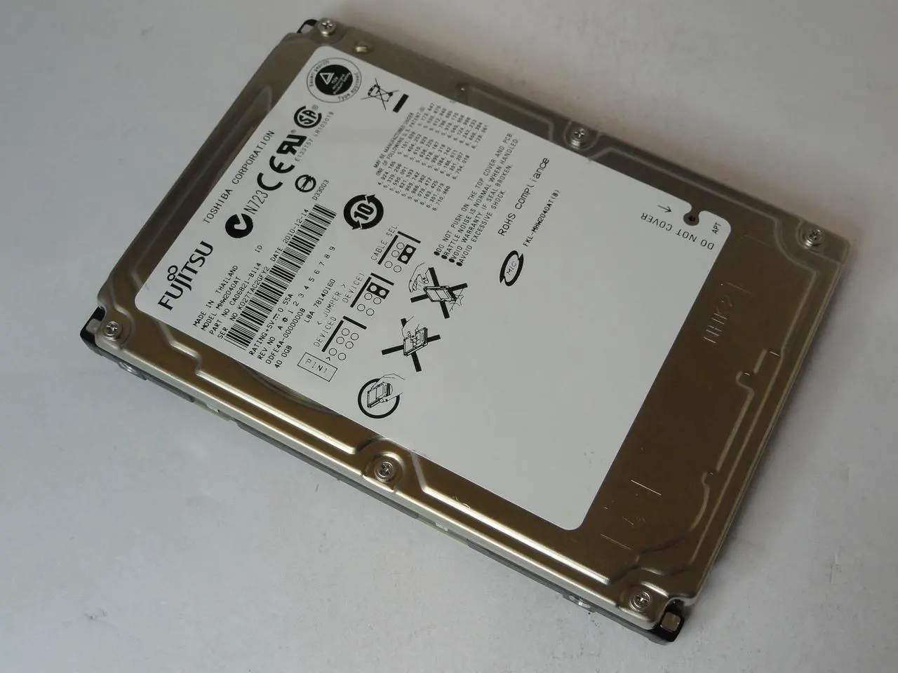 Fujitsu 40GB IDE 4200rpm 2.5in HDD ( CA06821-B114 MHW2040AT Fujitsu ...