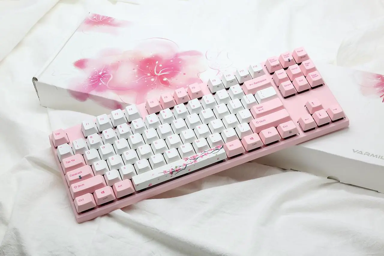 Varmilo VA87M Sakura TKL Gaming Mechanical Keyboard Cherry MX Brown ...
