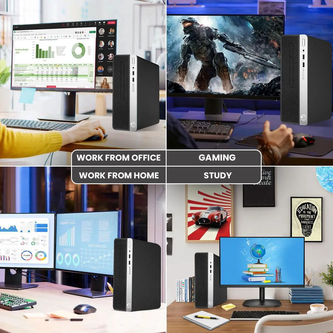 Refurbished: HP G3 Gaming Desktop Computer SFF Intel Core i7-6700 ...