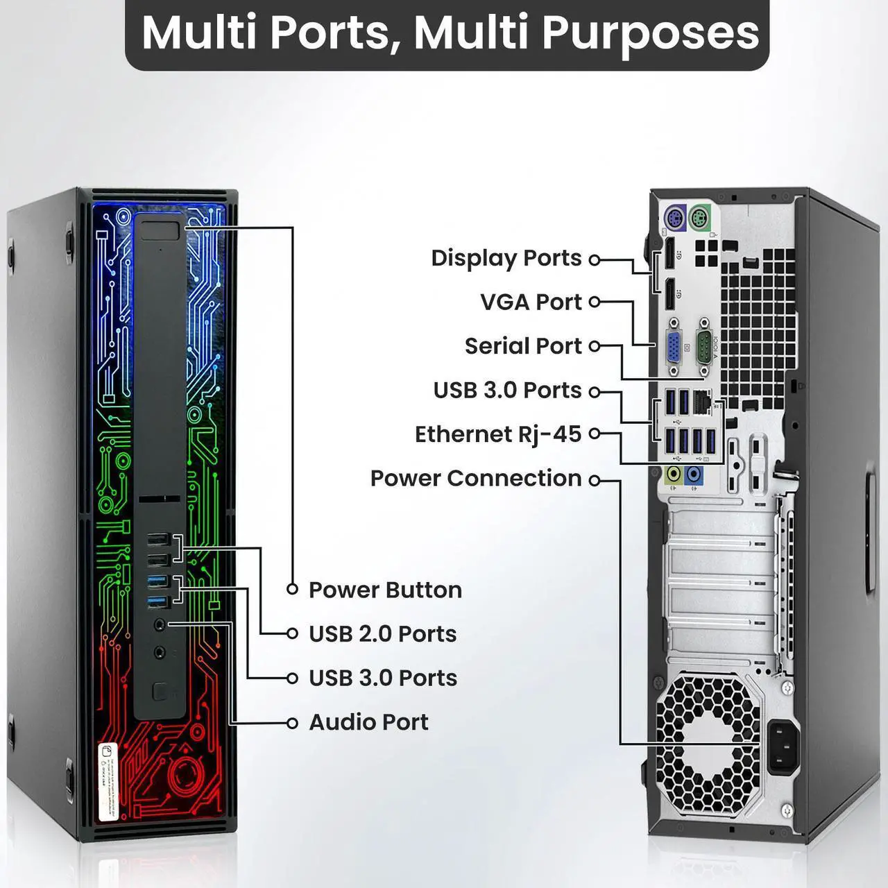 Refurbished: HP RGB SFF Desktop PC, Intel i7-6700, 16GB Ram, 512GB SSD ...