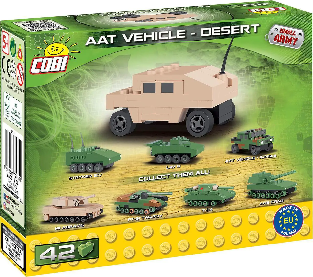 COBI Small Army Nano Series AAT Desert Humvee Military Building Block ...