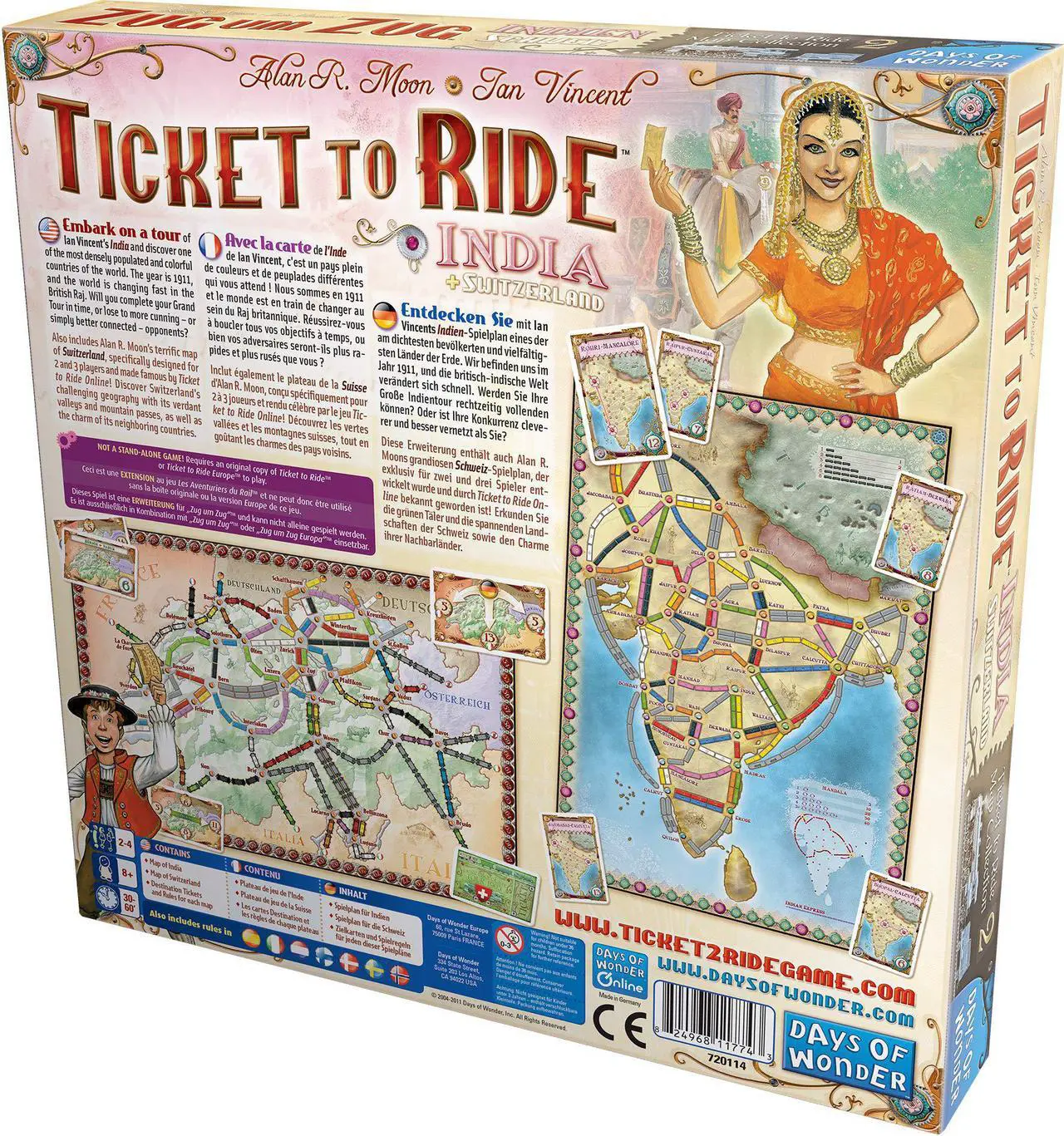 Ticket to Ride: India Map Collection Two + Switzerland Map Combo ...