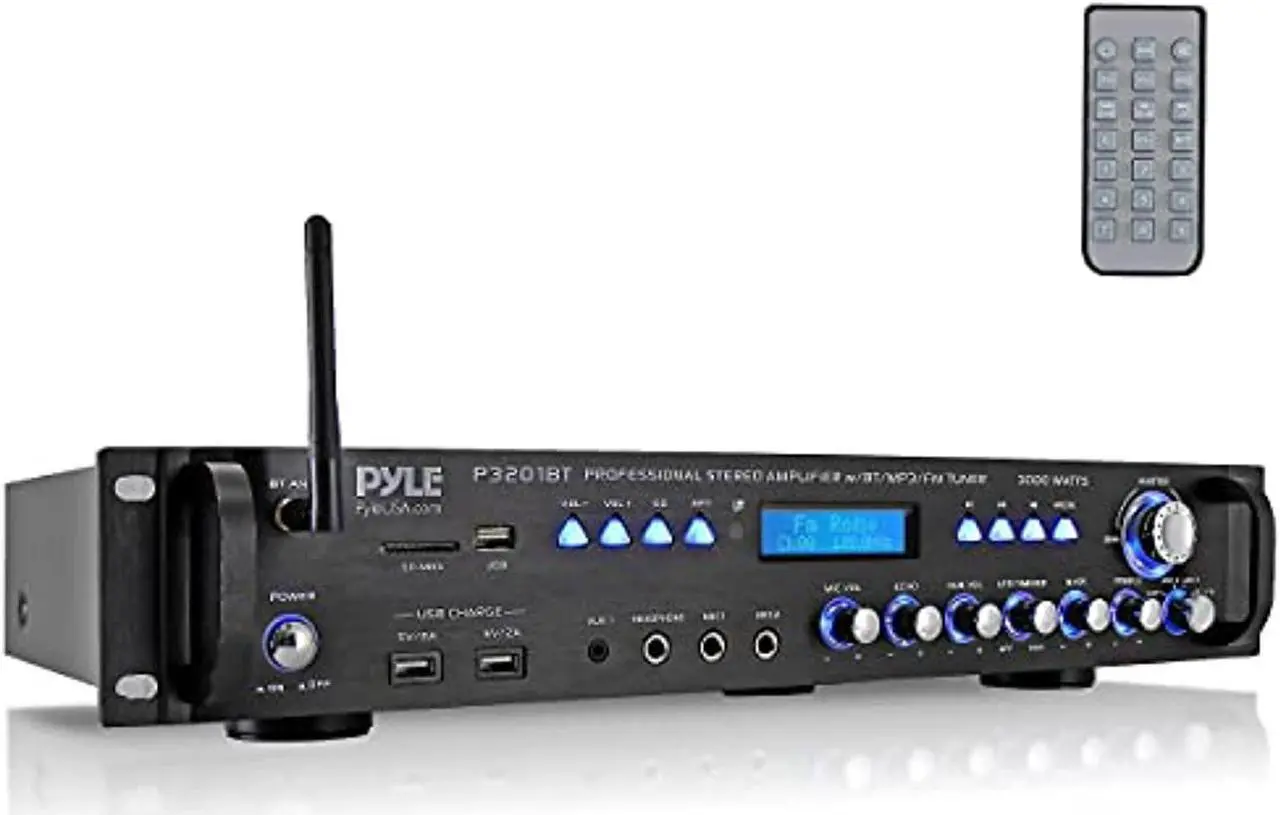 Pyle 3000 Watt Pro Home Audio Multi Channel Bluetooth Hybrid Amplifier ...