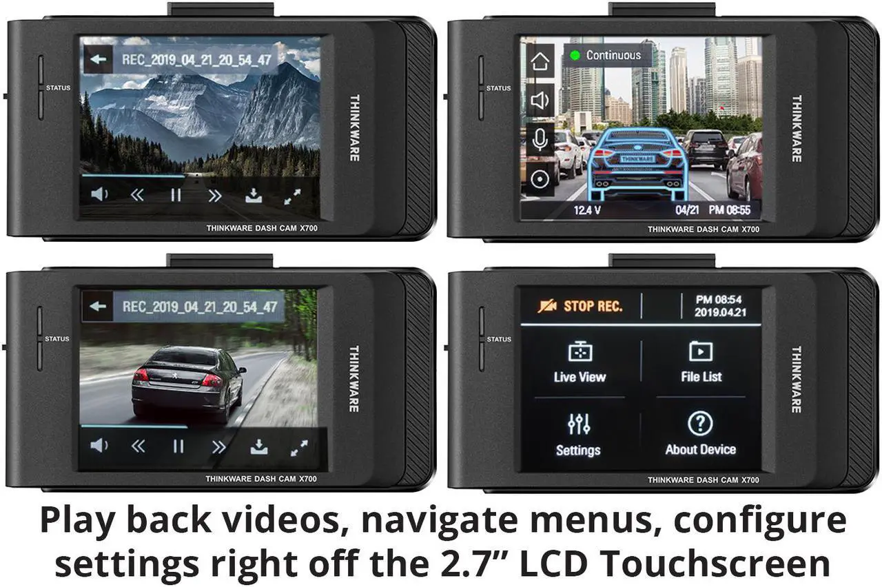 THINKWARE X700 Dual Dash Cam Front and Rear Camera for Cars, 1080P FHD ...