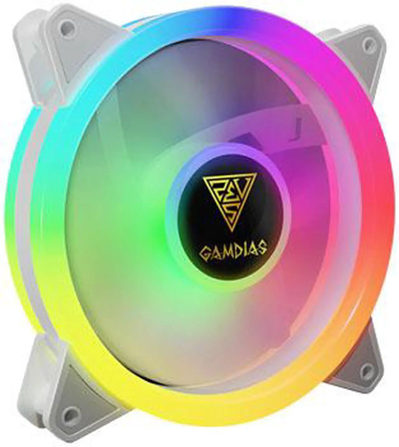 GAMDIAS AEOLUS M2-1204R 120MM RGB Fans WHITE, 4 in 1 Fan Pack with ...