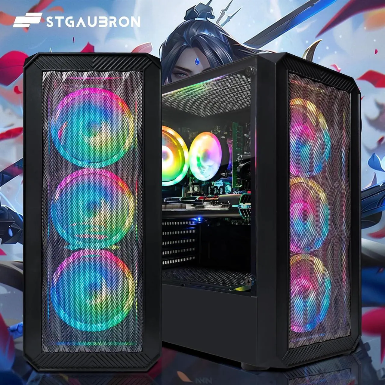 STGAubron Gaming Desktop PC, Intel Core i5-9400F up to 4.1GHz, Radeon ...