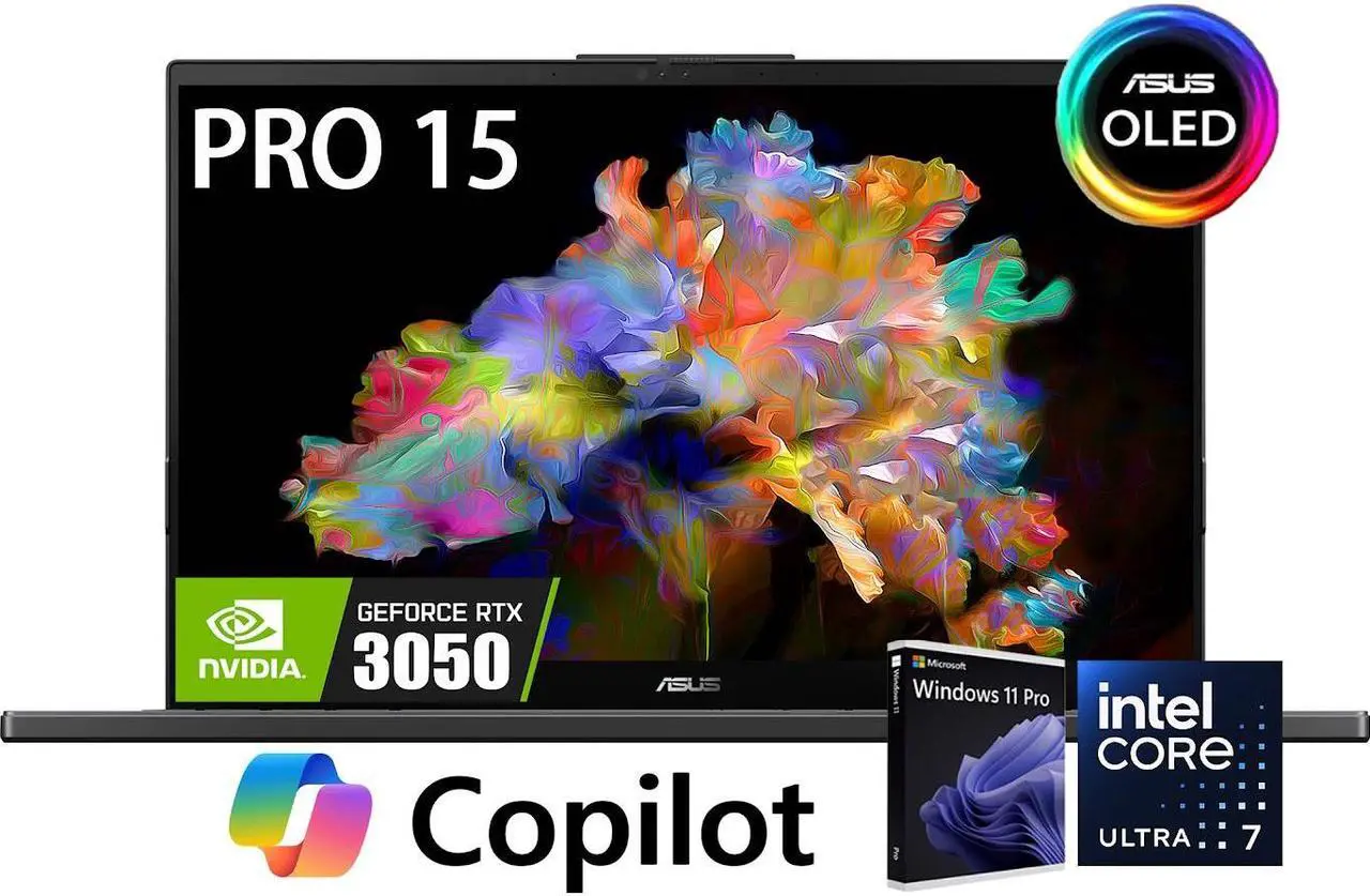2024 ASUS Pro 15 Business Laptop, 15.6" OLED Display, Intel Core Ultra ...