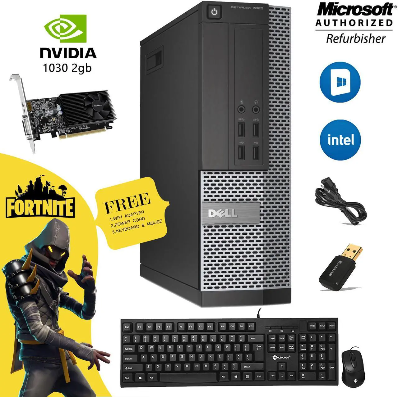 Refurbished: Dell Optiplex 7020 SFF- Gaming Desktop PC -Core i5 4th Gen ...