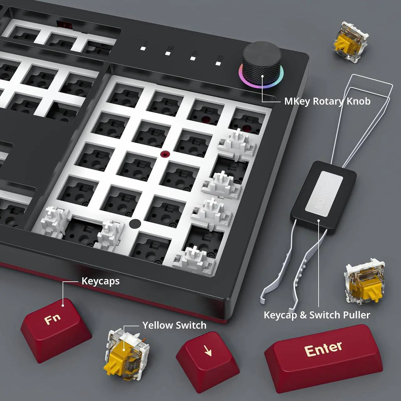 Montech MKey Mechanical Gaming Keyboard: Customizable RGB LED, Premium ...