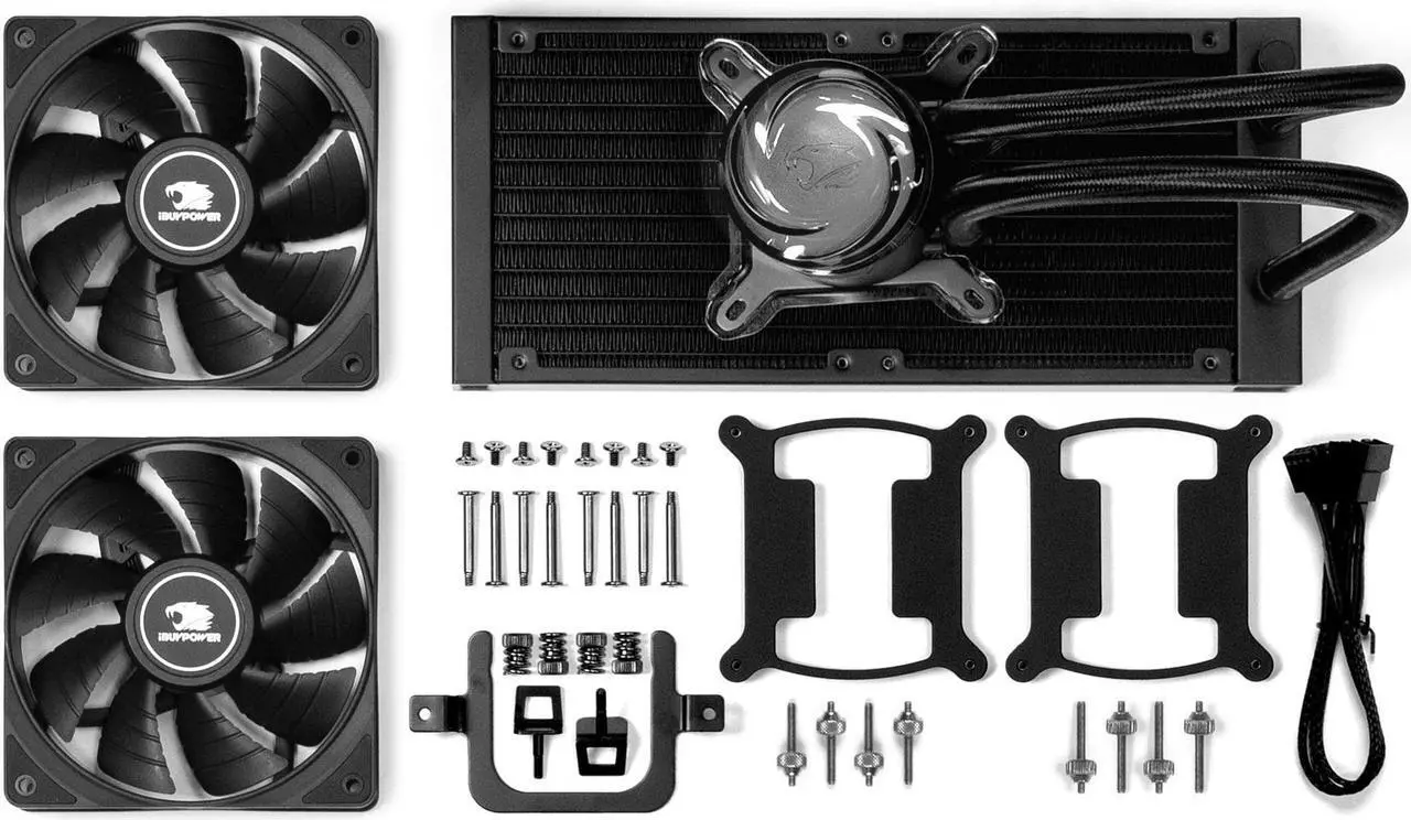 iBUYPOWER AW4 240mm Radiator CPU AIO Liquid Cooler (2024), 2x 120mm ...